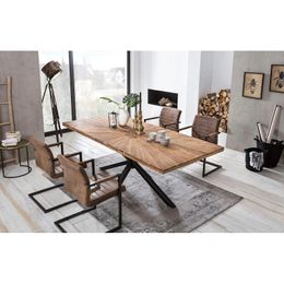 Sit Esstisch &raquo;Tops&Tables&laquo; aus recyceltem Altholz Teak schwarz