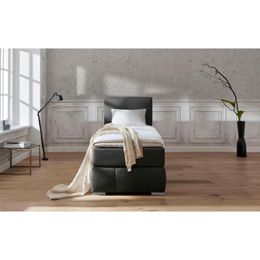 Home Affaire Boxspringbett &raquo;Wehma&laquo; inkl. Topper in 3 verschiedenen Matratzen, auch in Samtstoff grau Struktur fein (100% Polyester)