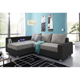 Collection AB Ecksofa &raquo;Relax L-Form&laquo; inklusive Bettfunktion, Federkern, wahlweise mit RGB-LED-Beleuchtung schwarz Zierkissen: 100%Polyester;Struktur (
