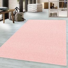 Ayyildiz Teppiche Teppich &raquo;Nizza 1800 Kurzflorteppich&laquo; rechteckig 6 mm H&ouml;he pflegeleicht, leicht melierter Kurzflor, ringsum gekettelt, Wohnzimmer rosa Polypropylen