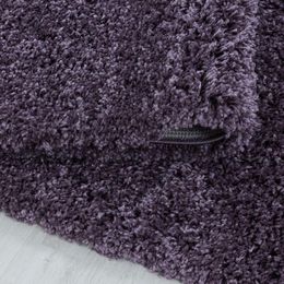 Ayyildiz Teppiche Hochflor-Teppich &raquo;SYDNEY 3000&laquo; rund 30 mm H&ouml;he Shaggy, Langflor, uni, auch rechteckig, Wohnzimmer lila Polypropylen (PP)