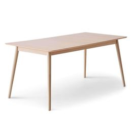 Esstisch &raquo;Meza Designtisch mit Auszugsfunktion und 2 Einlegeplatten&laquo; abgerundete Tischplatte MDF, Massivholzgestell, in zwei Breiten beige Tischplatte