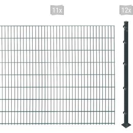 Arvotec Doppelstabmattenzaun &raquo;ESSENTIAL 163 zum Aufschrauben&laquo; Zaunh&ouml;he 163 cm, Zaunl&auml;nge 2 - 60 m grau Kunststoff, Stahl
