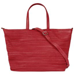 Samantha Look Damen Shopper echt Leder, Made in Italy rot