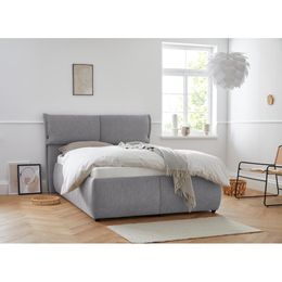 Home Affaire Polsterbett &raquo;Jenson&laquo; als Bettgestell oder mit 3 Matratzenarten und H&auml;rtegraden grau Struktur weich (85% Polyester/15% Nylon)