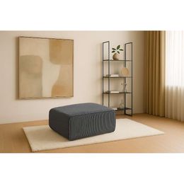 Home Affaire Polsterhocker &raquo;Noord 92/66 cm&laquo; mit Kedernaht, sch&ouml;ne Serienerg&auml;nzung grau 94% Polyester; 6% Nylon