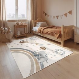Villeroy & Boch Kinderteppich &raquo;Walk like an Elephant Rainy Party Teppich&laquo; rechteckig 9 mm H&ouml;he Spielteppich weich, Kinderzimmer, Boho Kids Spielunterlage, Tieremotiv 