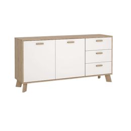 Andas Sideboard &raquo;Ikast, Stauraum, Schubladenschrank, Aufbewahrung&laquo; 2 T&uuml;ren und 3 Schubladen, Breite 147 cm, H&ouml;he 73 cm wei&szlig; Spanplatte