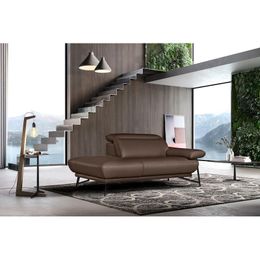 Egoitaliano Ottomane &raquo;Anais, erstklassiges Designsofa, Breite 179 cm, Fu&szlig;farbe schattengrau&laquo; Kopfteil verstellbar, Leder BULL, chocolate braun LEDER -Artikel BULL