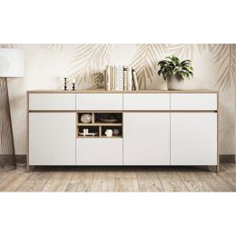 Home Affaire Sideboard &raquo;Stranda, moderner Schrank, Kommode im Scandi-Style, 198 cm breit&laquo; elegante Rahmenoptik, ausreichend Stauraum, vielseitig 