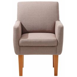 Home Affaire Sessel &raquo;Fehmarn&laquo; komfortable Sitzh&ouml;he von 54 cm, in 3 verschiedenen Bezugsqualit&auml;ten beige Strukturstoff (Zusammensetzung: 100% Polyester
