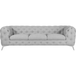 Home Affaire Chesterfield-Sofa &raquo;Glynis&laquo; aufw&auml;ndige Knopfheftung, moderne Chesterfield Optik, Fu&szlig;farbe w&auml;hlbar grau Struktur (100% Polyester);Samtoptik
