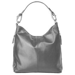Samantha Look Damen Henkeltasche echt Leder, Made in Italy schwarz