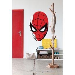 Komar Fototapete &raquo;Wandtattoo - Spider-Man Headshot - Gr&ouml;&szlig;e 125 x 125 cm&laquo; Comic bedruckt glatt Kunststoff