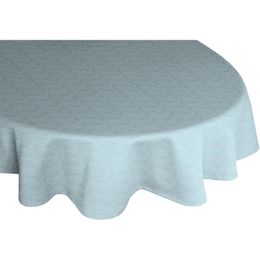 WIRTH Tischdecke &raquo;TORBOLE&laquo; oval blau Baumwolle, Polyester