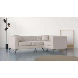 Home Affaire Ecksofa &raquo;MATTHEW L-Form ideal f&uuml;r kleine R&auml;ume, Ma&szlig;e B/T/H: 240/167/74 cm&laquo; elegantes Designsofa, Steppung im R&uuml;cken, incl. Zierkissen 