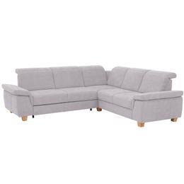 Home Affaire Ecksofa &raquo;Dalia L-Form&laquo; mit Federkernpolsterung, wahlweise mit Bettfunktion, Bettkasten silber Luxus-Microfaser Florence (100% Polyester);