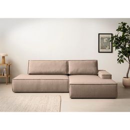 Home Affaire Ecksofa &raquo;SHERWOOD, Schlafsofa in L-Form offen (275cm), Cord, Leinenoptik&laquo; Schlaffunktion und Bettkasten, Kedernaht, hoher Sitz- & 