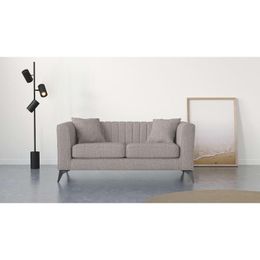 Home Affaire 2-Sitzer &raquo;MATTHEW elegantes Designsofa, Ma&szlig;e B/T/H: 170/86/74 cm&laquo; Steppung im R&uuml;cken, lose Sitzkissen, incl. Zierkissen grau 100% 