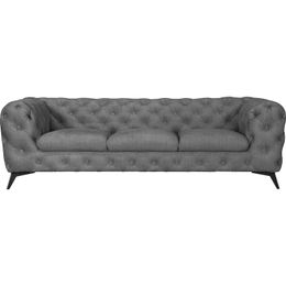 Home Affaire Chesterfield-Sofa &raquo;Glynis&laquo; aufw&auml;ndige Knopfheftung, moderne Chesterfield Optik, Fu&szlig;farbe w&auml;hlbar grau Struktur (100% Polyester);Samtoptik