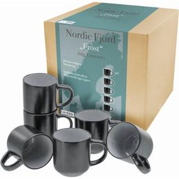 Creatable Becher &raquo;Nordic Fjord&laquo; Kaffeebecher, Tassen Set, 6-teilig, 285 ml grau Steinzeug
