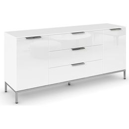 Rauch Kombikommode &raquo;Kommode T&uuml;rkommode Sideboard Kombikommode FLIPP mit Glasfront&laquo; Breite 160 cm mit 2 Einlegeb&ouml;den, 2-t&uuml;rig mit 3 Schubladen und Soft