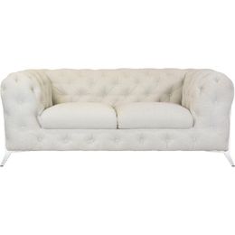 Home Affaire Chesterfield-Sofa &raquo;Amaury&laquo; aufw&auml;ndige Knopfheftung, moderne Chesterfield Optik, Fu&szlig;farbe w&auml;hlbar beige Struktur (100% Polyester9;