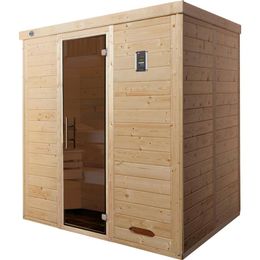Weka Sauna &raquo;Kemi&laquo; Set, 7,5 kW-Ofen mit digitaler Steuerung beige