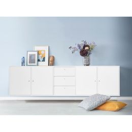 Sideboard &raquo;Mistral, Hochwertig Schrank, h&auml;ngend/stehend montierbar&laquo; mit T&uuml;ren und Schubladen, B: 220 cm, anpassungsbar Designm&ouml;bel wei&szlig;