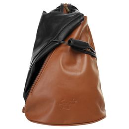 Samantha Look Damen Cityrucksack echt Leder, Made in Italy braun B/H/T: 34cm x 25cm x 13cm, onesize