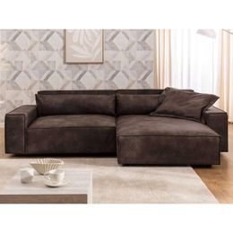 OTTO home Ecksofa &raquo;KINLEE Design-Sofa mit Recamiere rechts/links, Ma&szlig;e B/T/H 251/144/70cm&laquo; L-Form mit Wellenunterfederung, ohne Bettfunktion, modern 