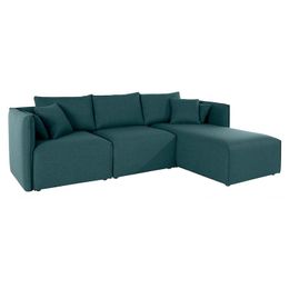OTTO home Ecksofa &raquo;N&ouml;re L-Form&laquo; 3 Teile, in vielen Bezugsqualit&auml;ten und Farben. Modulteile s. "N&ouml;re" blau Samtoptik (100% Polyester);Struktur (100% 