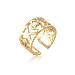 Elli Damen Fingerring &raquo;Ikat-Muster 925 Sterling Silber&laquo; gold