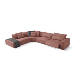 Egoitaliano Ecksofa &raquo;Beverly, extravangantes Designsofa mit erstklassigem Sitzkomfort&laquo; wahlweise mit elektrischer Relaxfunktion, Kopfteilverstellung braun