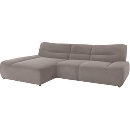 DOMO collection Ecksofa &raquo;Cesena moderne Polsterecke mit flachen Armlehnen, L-Form&laquo; fester Sitzkomfort, frei im Raum stellbar grau