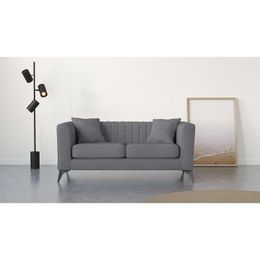 Home Affaire 2-Sitzer &raquo;MATTHEW elegantes Designsofa, Ma&szlig;e B/T/H: 170/86/74 cm&laquo; Steppung im R&uuml;cken, lose Sitzkissen, incl. Zierkissen grau 100% 