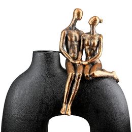 Casablanca by Gilde Tischvase &raquo;Vase Frau; Mann Movement schwarz H. 25,5 cm&laquo; schwarz Kunstharz