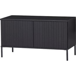 Woood Sideboard &raquo;New Gravure, TV-Kommode, Breite 100 cm oder 150 cm&laquo; Kommode H&ouml;he 56 cm, mit grafischen Relieft&uuml;ren, viel Stauraum schwarz 