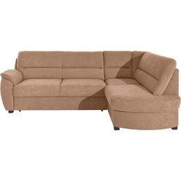 Sit & More sit&more Ecksofa &raquo;Pandora L-Form&laquo; wahlweise mit Bettfunktion und Bettkasten braun Luxus-Microfaser ALTARA NUBUCK (100% Polyester);Luxus-Microfaser 