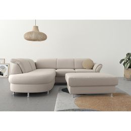 Sit & More sit&more Ecksofa &raquo;Apulia L-Form&laquo; wahlweise Bettfunktion, Bettkasten und Kopf- und Armteilverstellung grau Webstoff (100% Polyester);Struktur weich (90