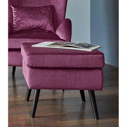 Home Affaire Hocker &raquo;Salla&laquo; Bezug auch in Luxus-Microfaser in Teddyfelloptik lila Samtcord (92% Polyester 8% Polyamid);Struktur (100% Polyester);