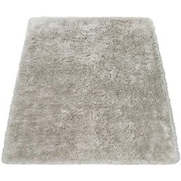 Paco Home Hochflor-Teppich &raquo;Akumal 930&laquo; rechteckig 60 mm H&ouml;he Shaggy, besonders weich durch Softgarn, Uni-Farben grau Polyester