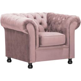Home Affaire Sessel &raquo;Chesterfield Home&laquo; mit edler Knopfheftung und typischen Armlehnen rosa Samoptik (100% Polester);Luxus-Microfaser (100% Polyester)