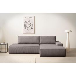 Home Affaire Ecksofa &raquo;SHERWOOD, Schlafsofa in L-Form offen (275cm), Cord, Leinenoptik&laquo; Schlaffunktion und Bettkasten, Kedernaht, hoher Sitz- & 
