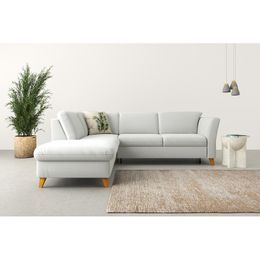 Home Affaire Ecksofa &raquo;Trelleborg L-Form&laquo; Federkern-Polsterung, wahlweise mit Bettfunktion und Stauraum grau 100% Polyester