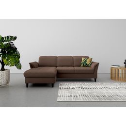 Sit & More sit&more Ecksofa &raquo;Maggiore L-Form&laquo; wahlweise mit Kopfteilverstellung, Bettfunktion und Bettkasten braun 98% Polyester, 2% Polyamid