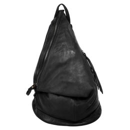 Samantha Look Damen Cityrucksack echt Leder, Made in Italy schwarz B/H/T: 30cm x 25cm x 10cm, onesize