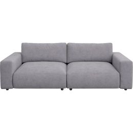 Musterring Big-Sofa &raquo;LUCIA&laquo; in vielen Qualit&auml;ten und 4 unterschiedlichen N&auml;hten, 2,5-Sitzer silber Flachgewebe FLORIS (100% Polyester);Flachgewebe VALMONT (60% 