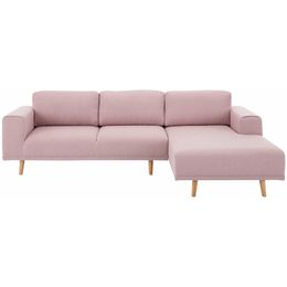 Home Affaire Ecksofa &raquo;Lasse L-Form&laquo; im scandinavischen Stil mit Holzf&uuml;&szlig;en rosa Struktur fein( 100% Polyester);Filzoptik (100% Polyester);Luxus-