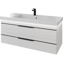 Waschtisch &raquo;Serie Balto Mineralmarmor-Waschtisch mit Unterschrank, 123 cm breit&laquo; 2 Stk. tlg. Waschplatz mit 2 Schubladen, Badschrank in verschiedenen 